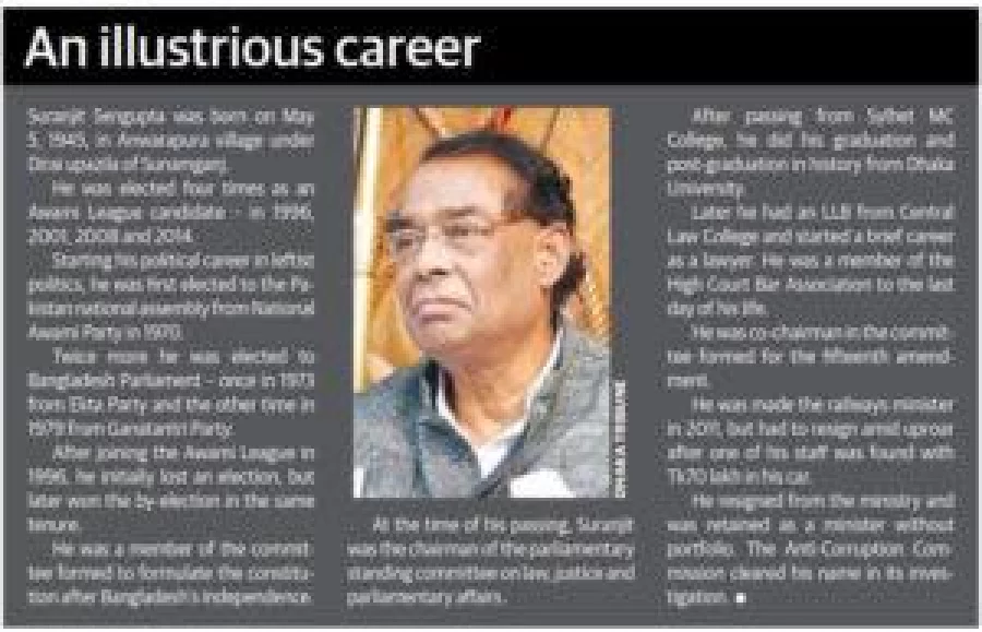 Nation mourns Suranjit Sengupta