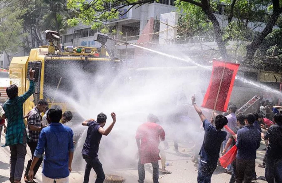 Gas price protesters clash with police