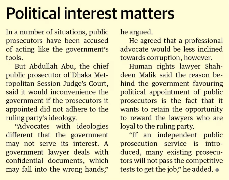 Why we need an independent public prosecution service