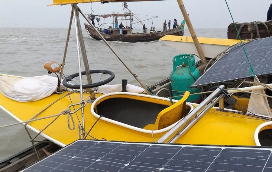 A solar powered boat that runs for three days on a single charge is ...
