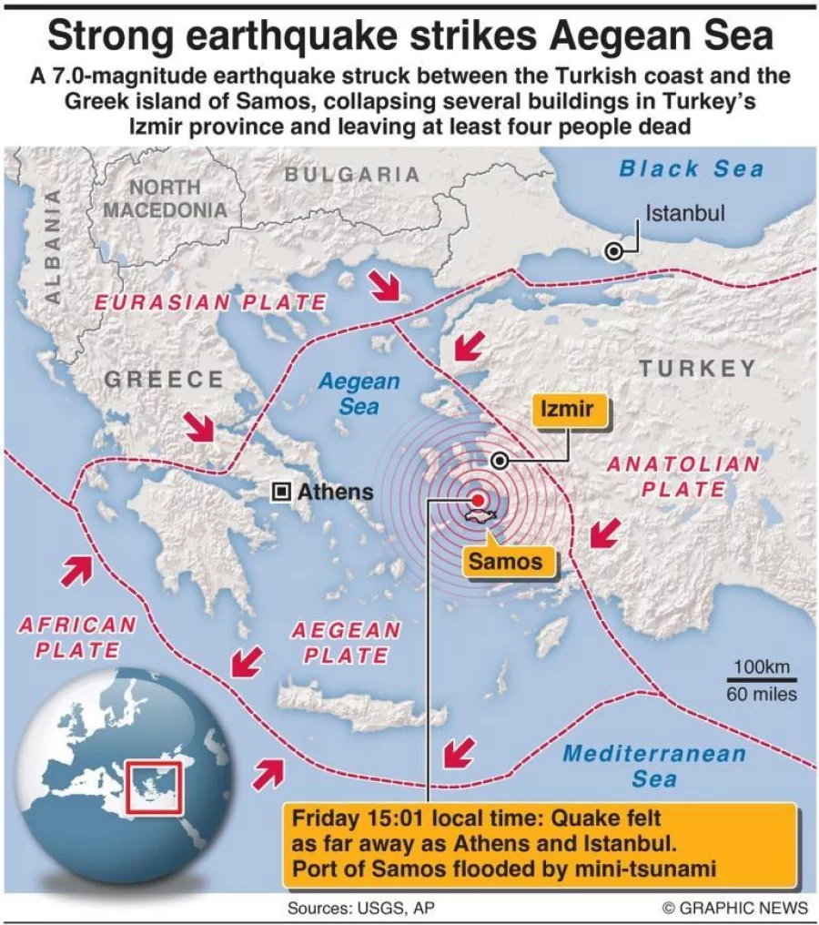 Infographic: Powerful quake strikes Aegean Sea