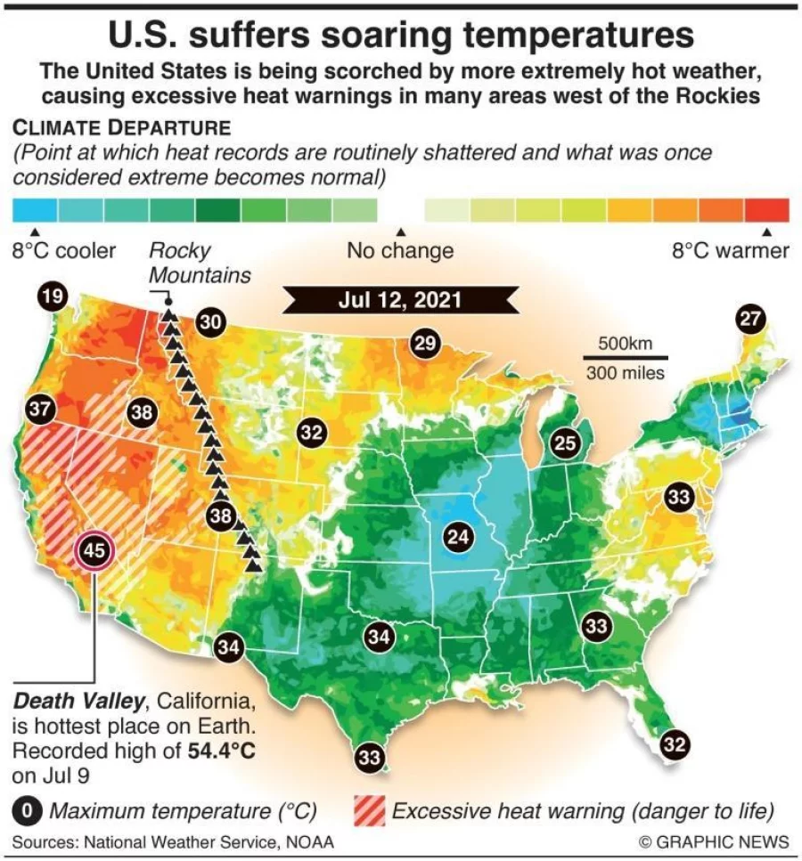 Infographic: US faces excessive heat warnings amid renewed heat wave