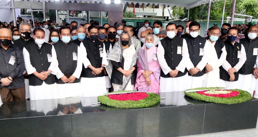 PM Hasina pays homage to Bangabandhu, four national leaders on Jail Killing Day