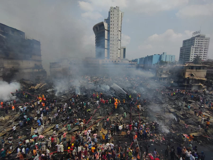 Bangabazar fire under control after over 6 hours